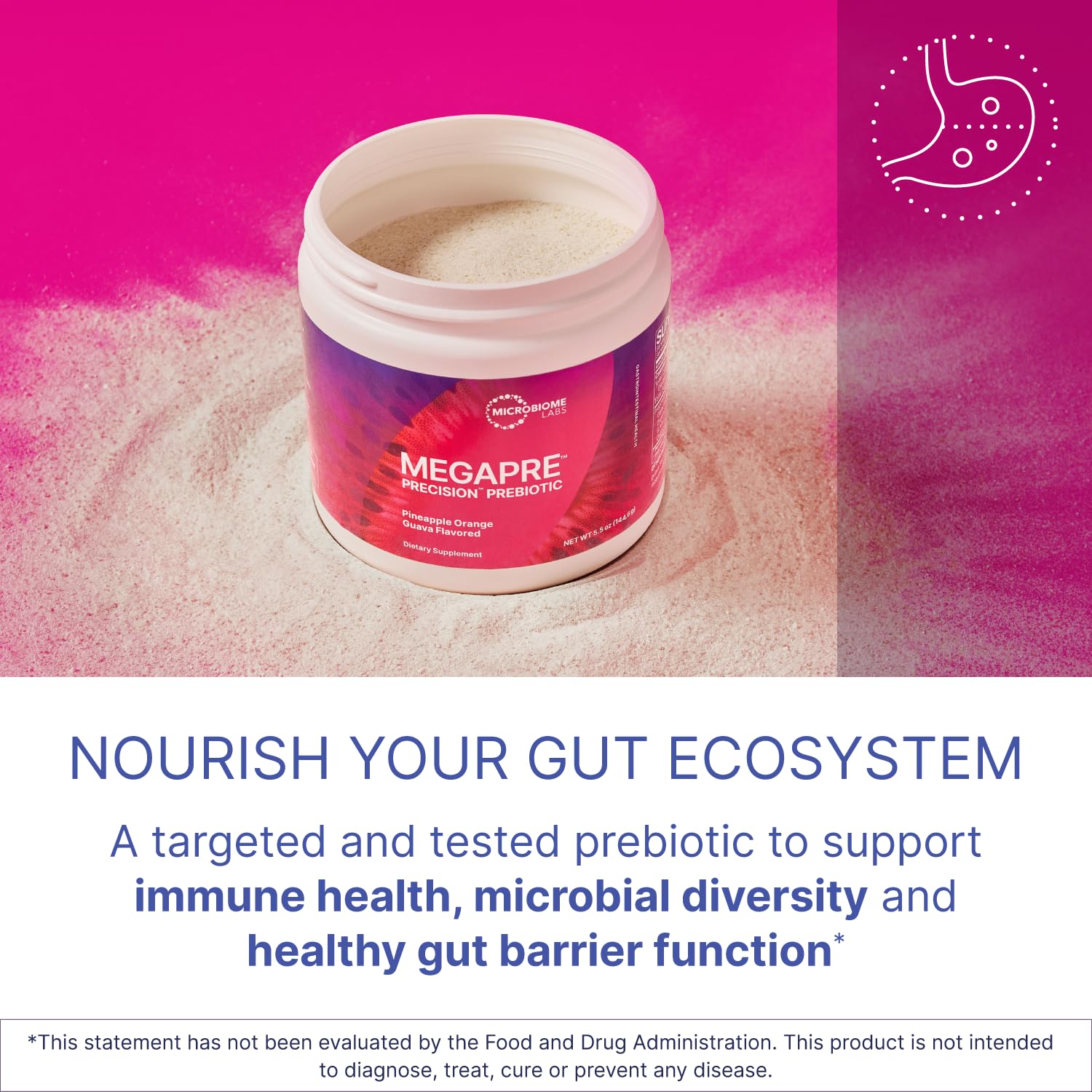 Mua Microbiome Labs MegaPre Prebiotic Fiber Powder for Women, Men & Kids - Pineapple Orange ...