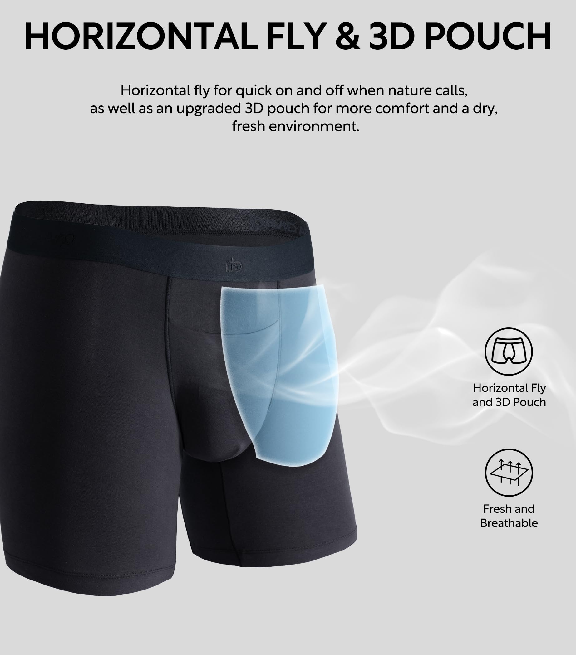 Mua Cotton Mens Underwear Soft Breathable Moisture-Wicking Horizontal ...