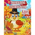 Thanksgiving Coloring Book for Kids: Easy to color designs with ...