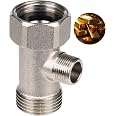 Hibbent Bidet T Adapter, Metal T Valve for Bidet(7/8” x 7/8” x 3/8”), 3 ...