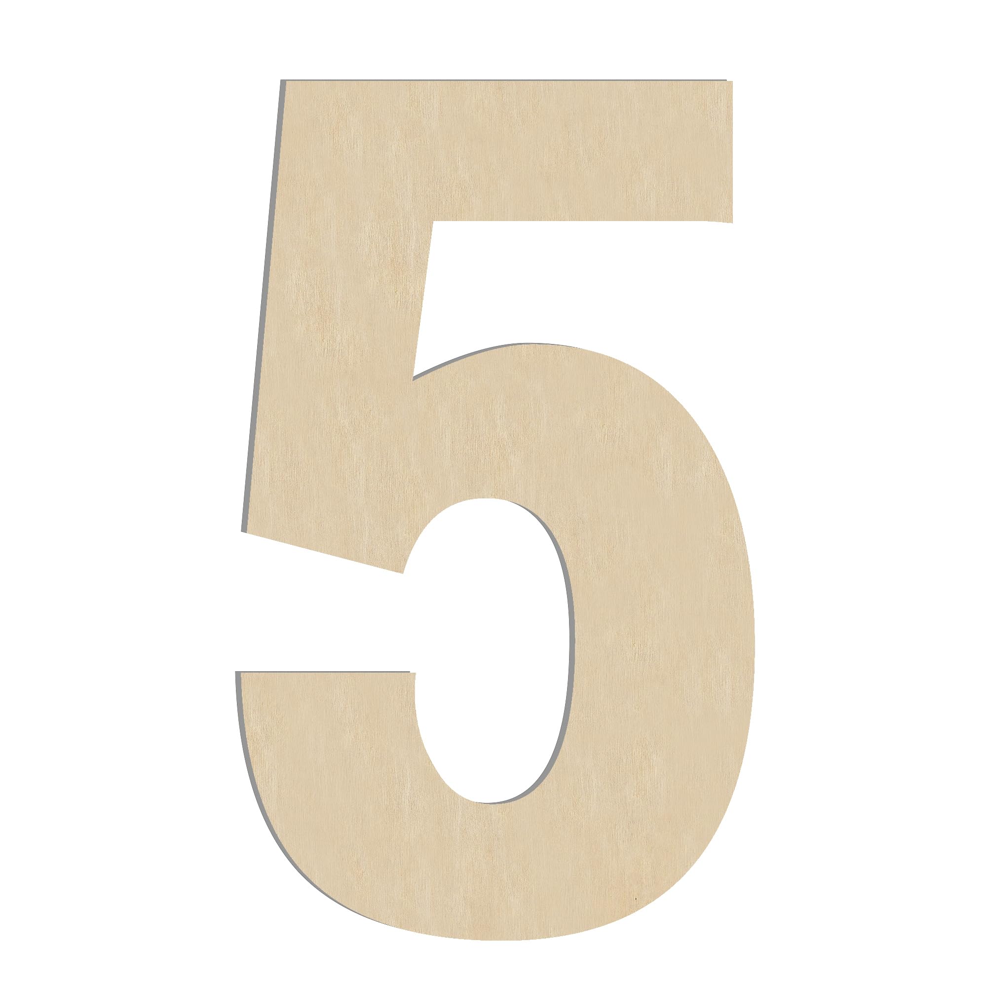 HILAZA 17 Inch Large Wooden Number 5, 1/4 in Thick Big Wood Letter for ...
