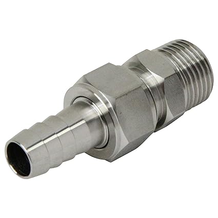 Amazon | SK11 ステンレスホースジョイント タケノコ外径 14mm ネジ R1/2 H14×4M VHJ-0414 | 旋盤