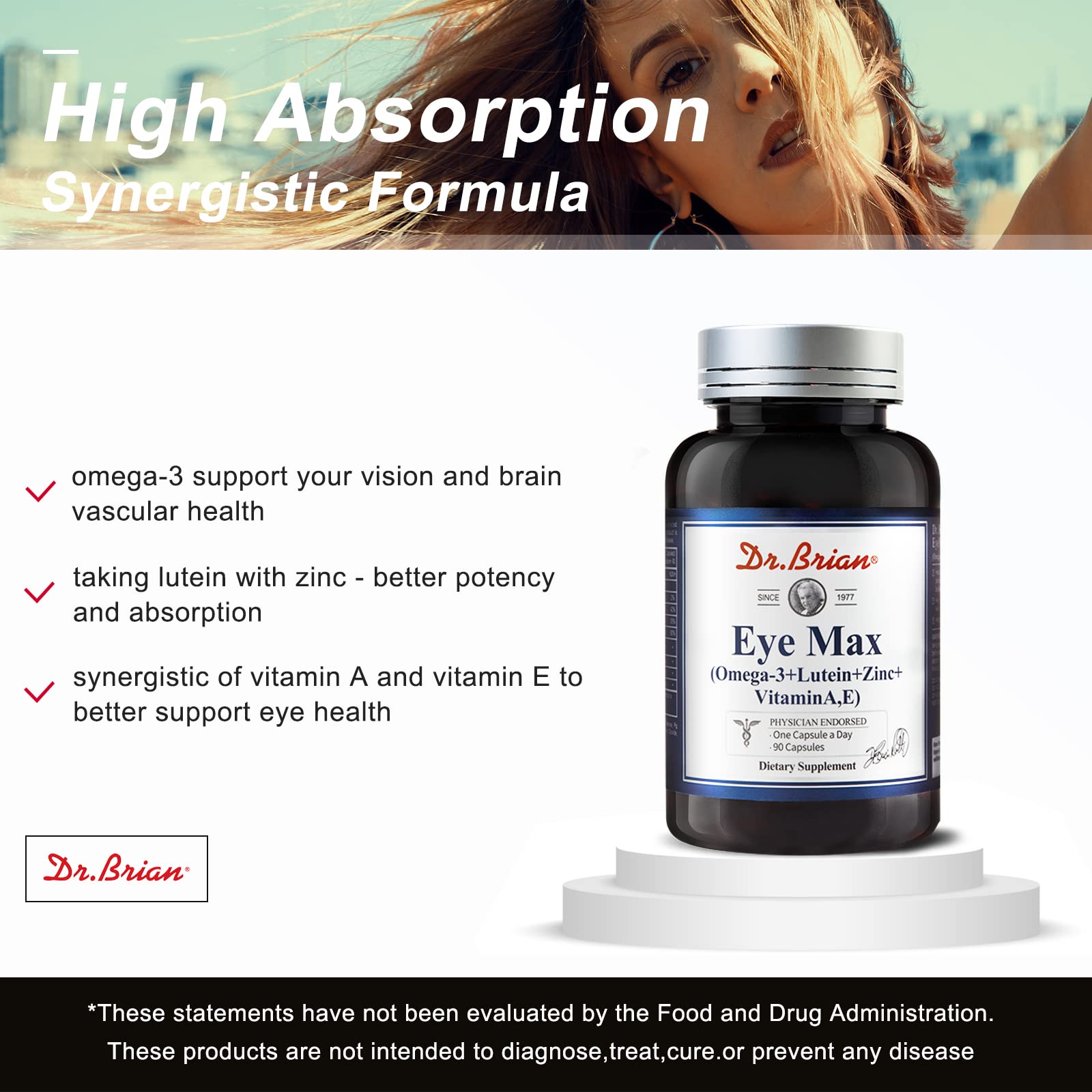 Mua Dr.Brian Eye Vitamins 5 in 1 Eye Formula with Lutein 20mg, Omega 3 ...