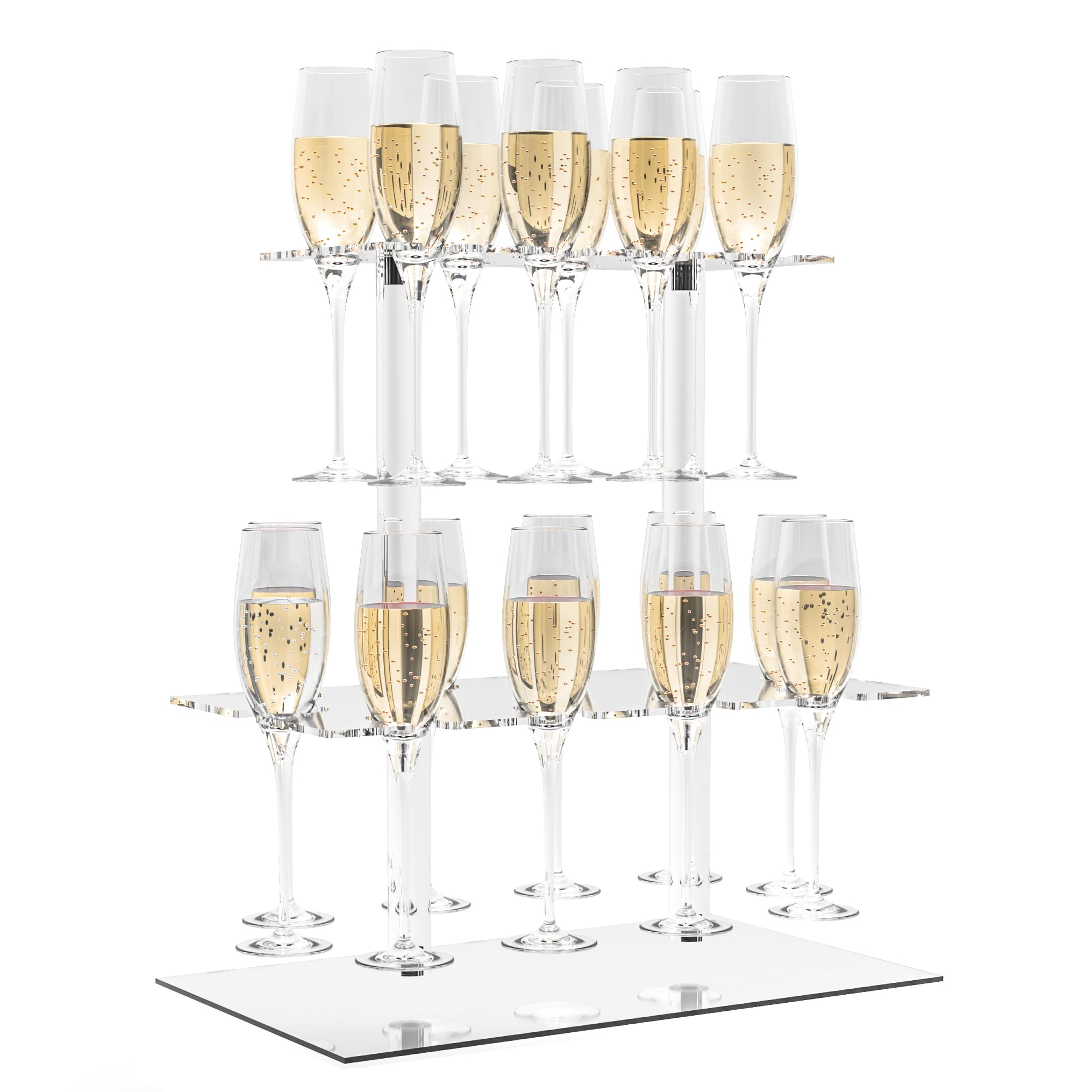Champagne Display Holder Stand for Party, With 18 Slots, 2 Tier Clear ...