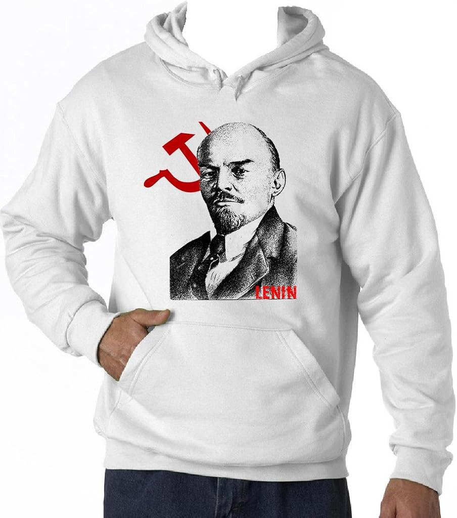 teesquare1st Men's Lenin 1 White Hoodie T-Shirt: Amazon.co.uk: Clothing