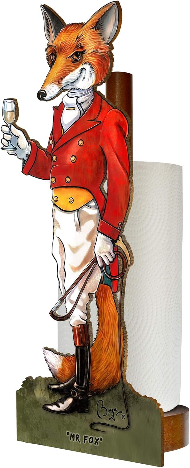 Mr Fox (Bryn Parry) – Printed Wood Toilet Roll/Kitchen Roll Holder ...