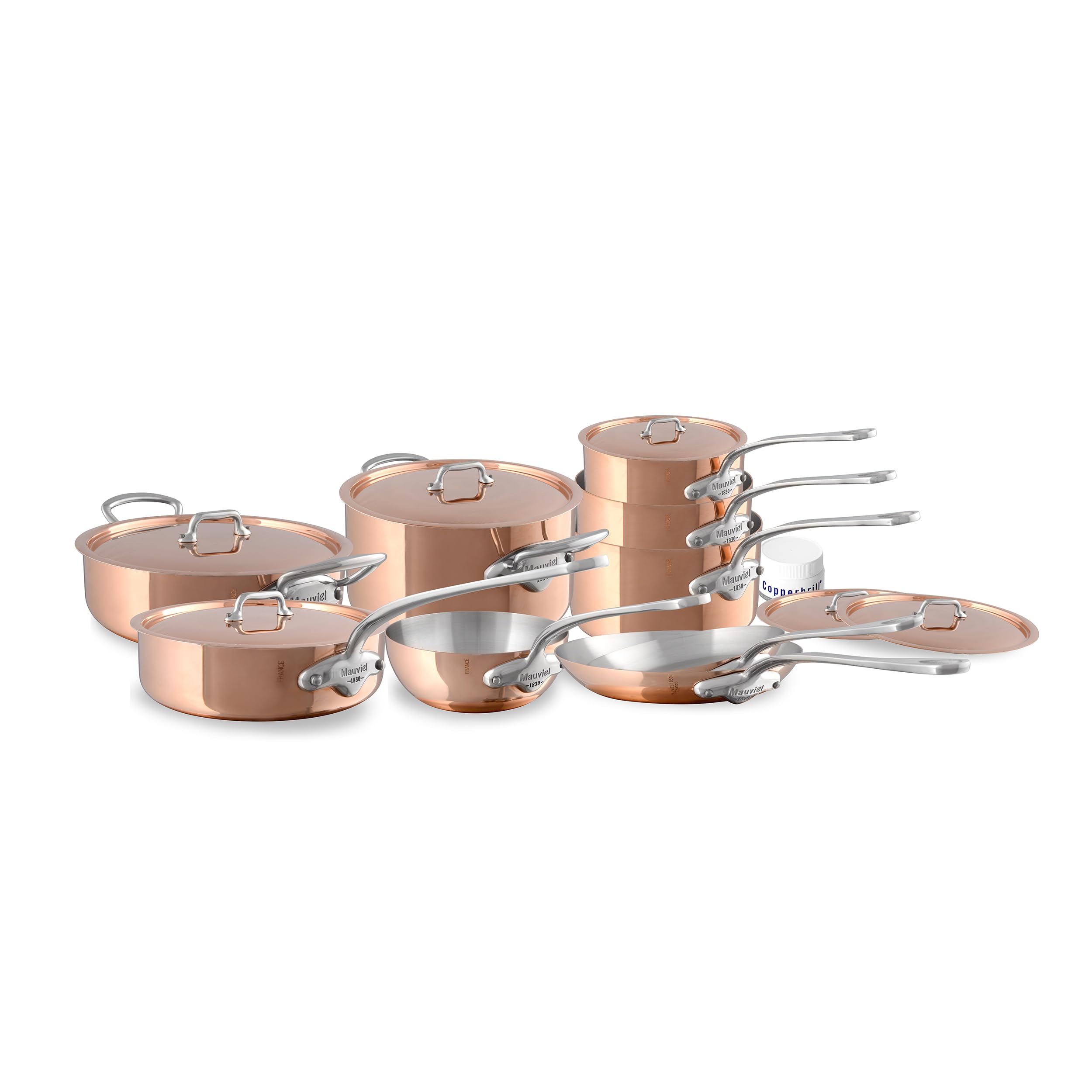 Mauviel M'Heritage 150 S 1.5mm Polished Copper & Stainless Steel 16 ...