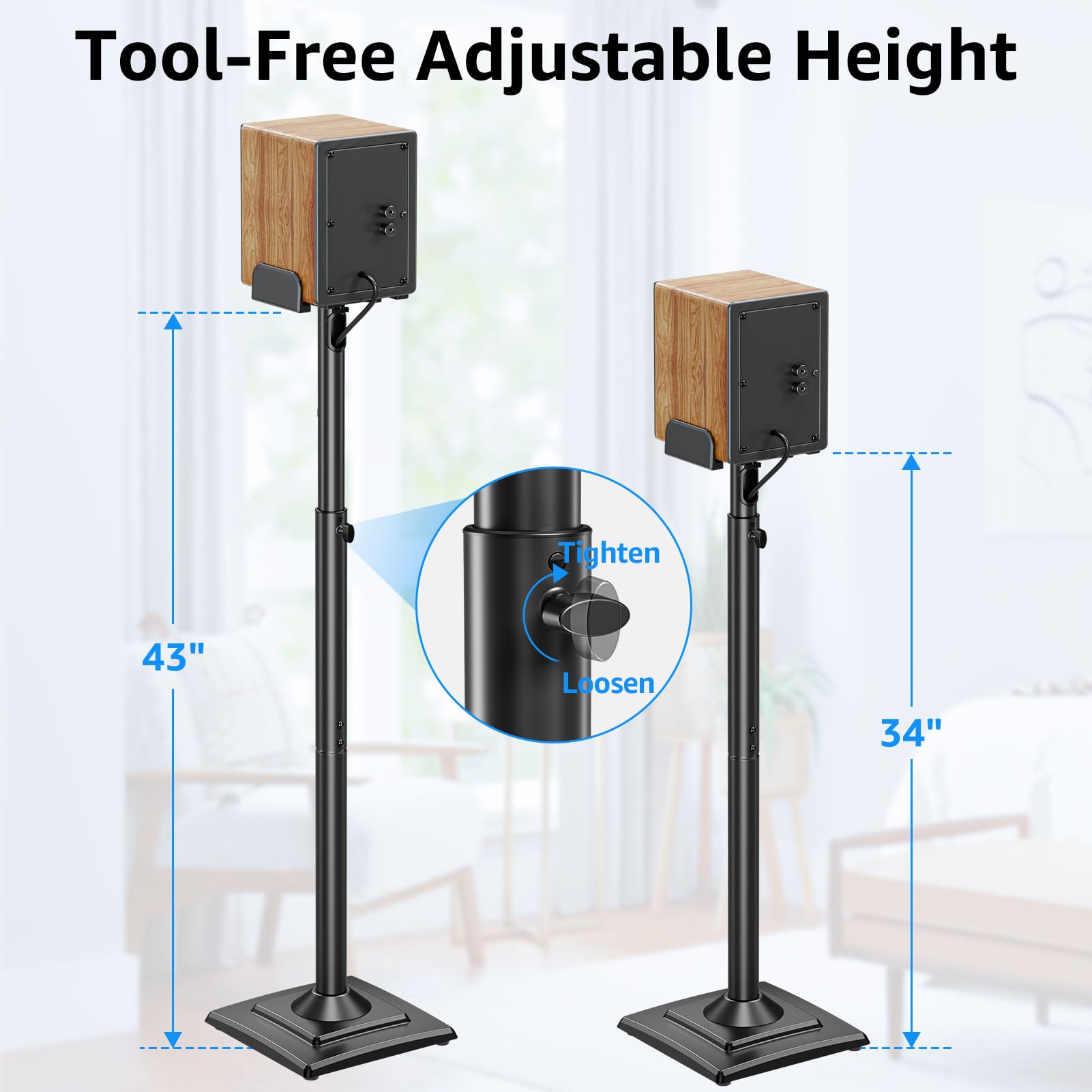 Mua MOUNTUP Universal Speakers Stands Pair 34" to 43.3" Height ...