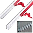 Newtay 2 Pcs 3/8'' x 73'' Long Clear Vinyl L-Type Seal Strip with Pre ...