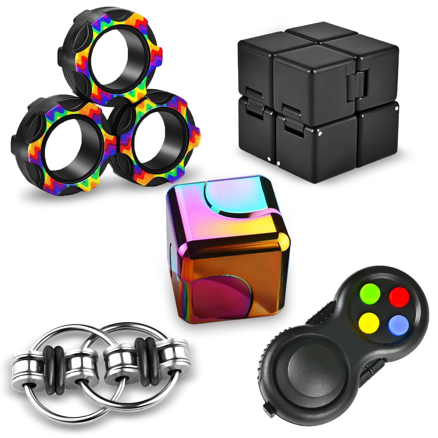 Dr.Kbder 5 Pcs Fidget Toys Adults Set, EDC Cool Desk Gadgets Office ...
