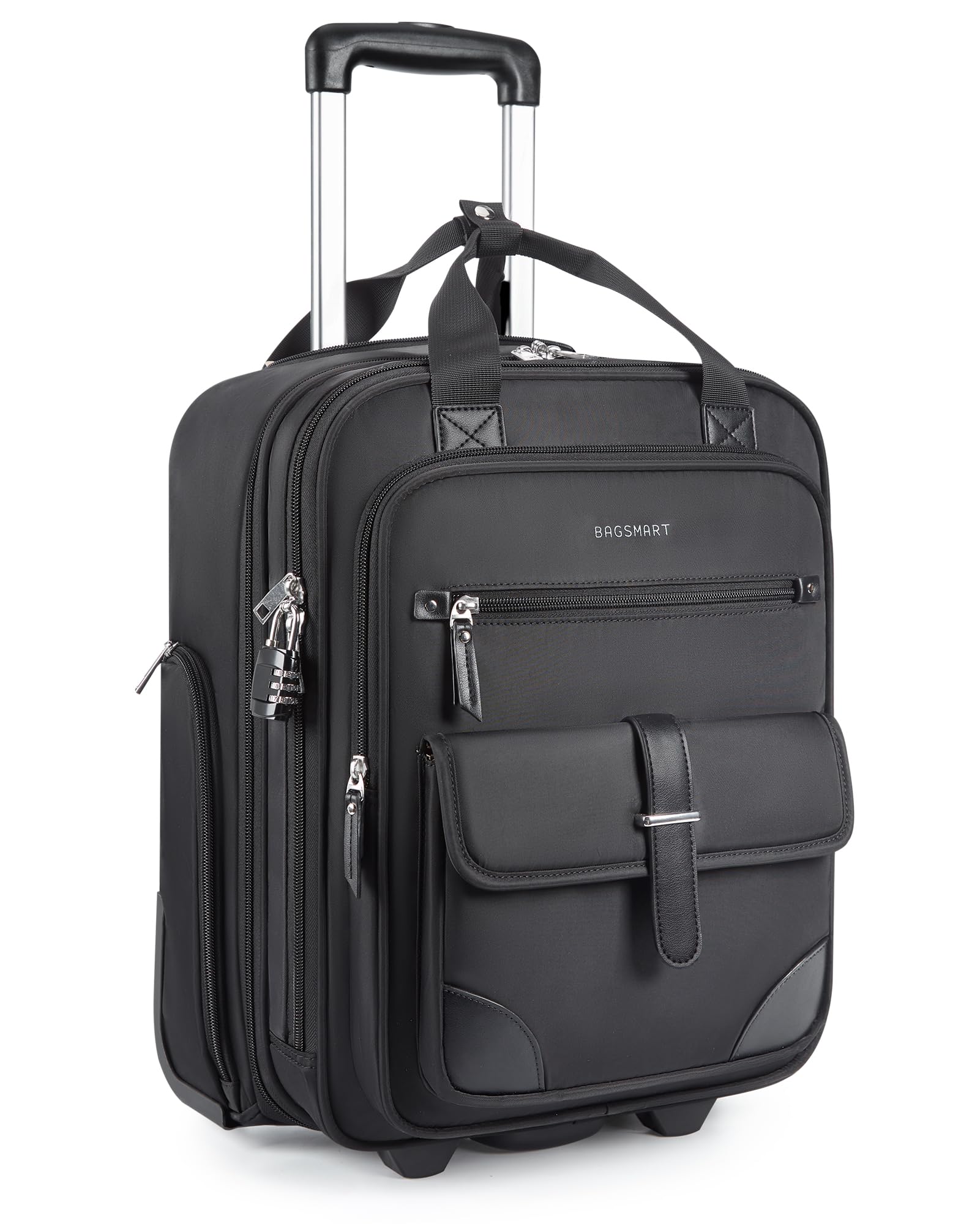 BAGSMART Carry on Luggage with Wheels, 16-inch Underseat Travel ...