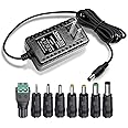 Amazon.com: 12V 2A AC Adapter Charger with 8 Tips, ac/dc Adapter 100-240v, 50/60hz 12 Volts ...