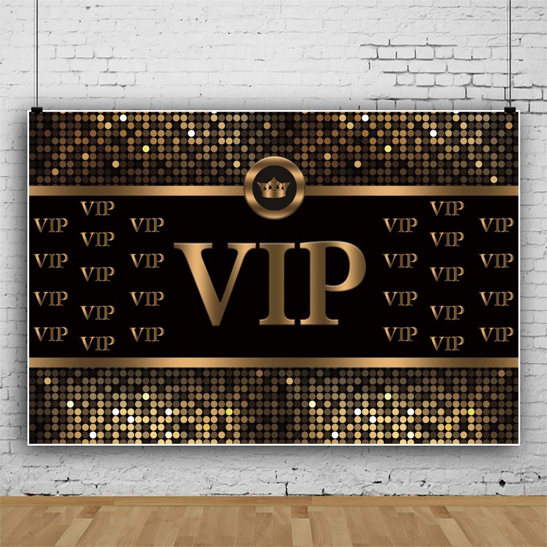 Yeele 7x5ft VIP Photography Backdrop Crown Black Gold Baby Shower ...