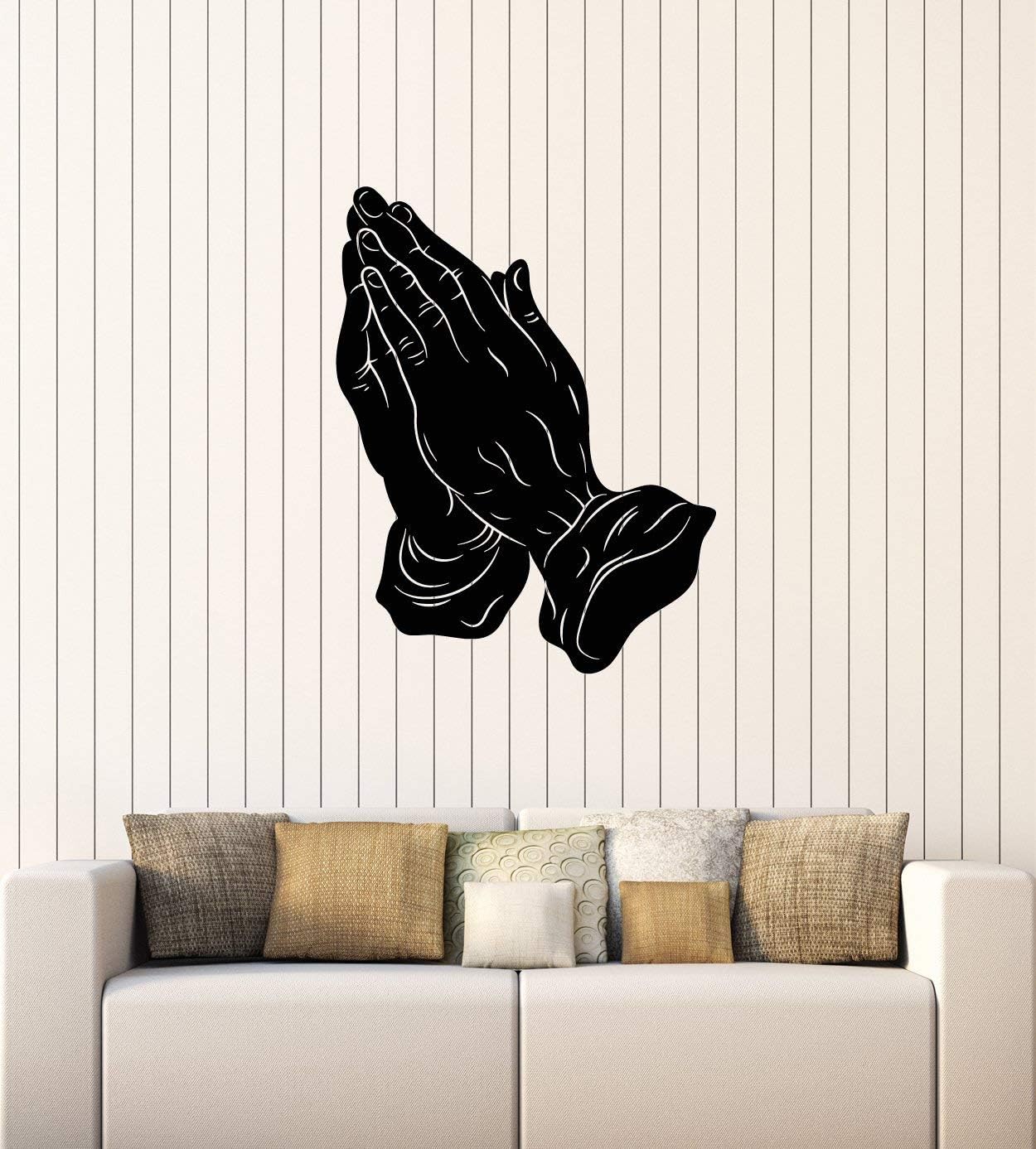 Amazon.com: Vinyl Wall Decal Prayer Room Praying Hands Religious Symbol ...