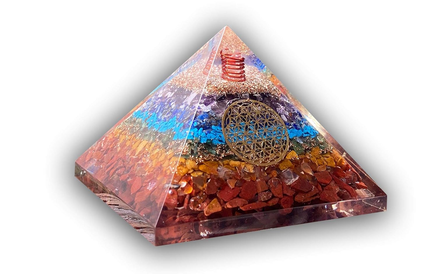 Amazon.com: Seven Chakra Orgone Pyramid - 7 Chakra Orgonite Pyramid ...