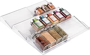 mDesign Adjustable, Expandable Spice Rack, Drawer Organizer for Kitchen ...