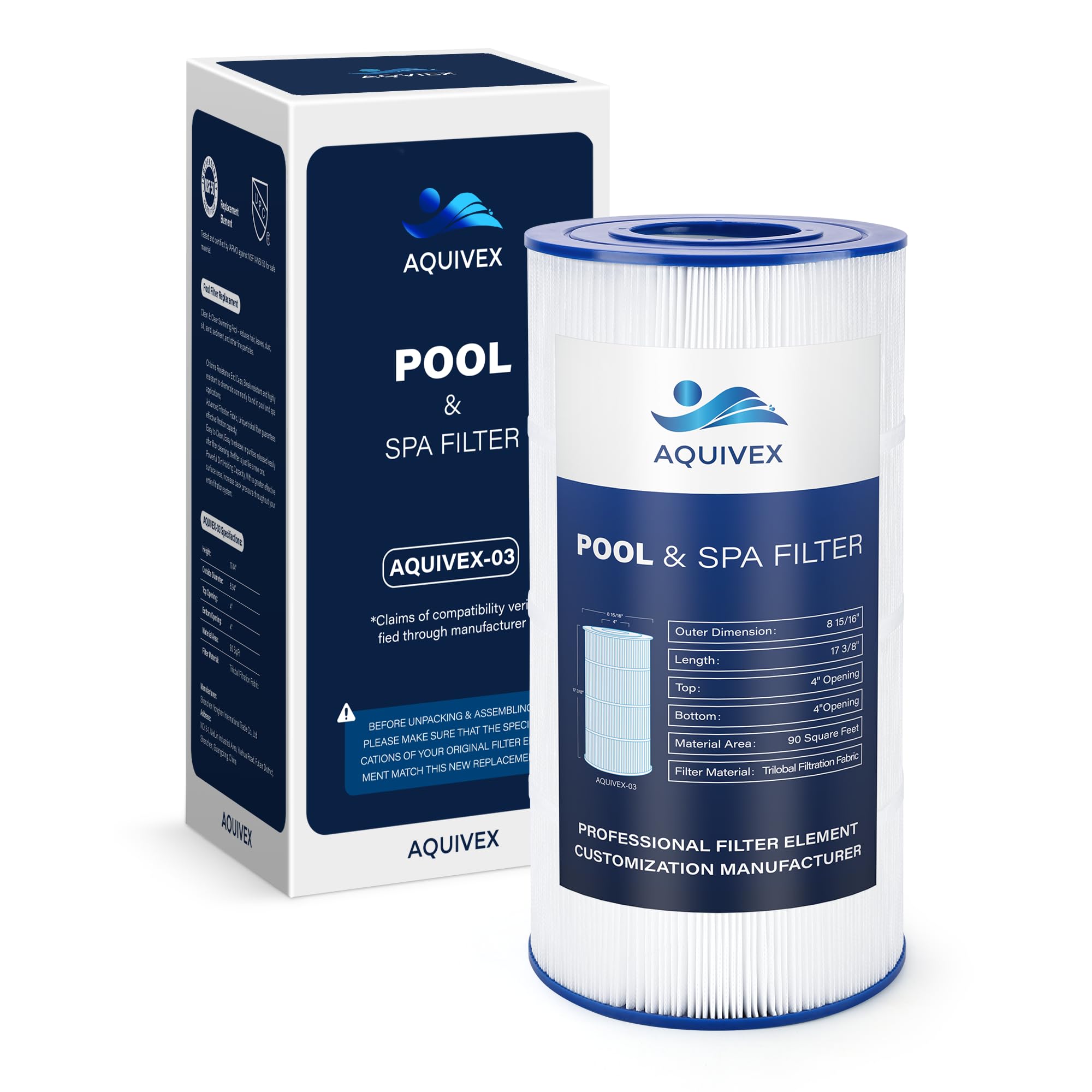AQUIVEX C900 Pool Filter Cartridges, Compatible with Hayward CX900RE ...