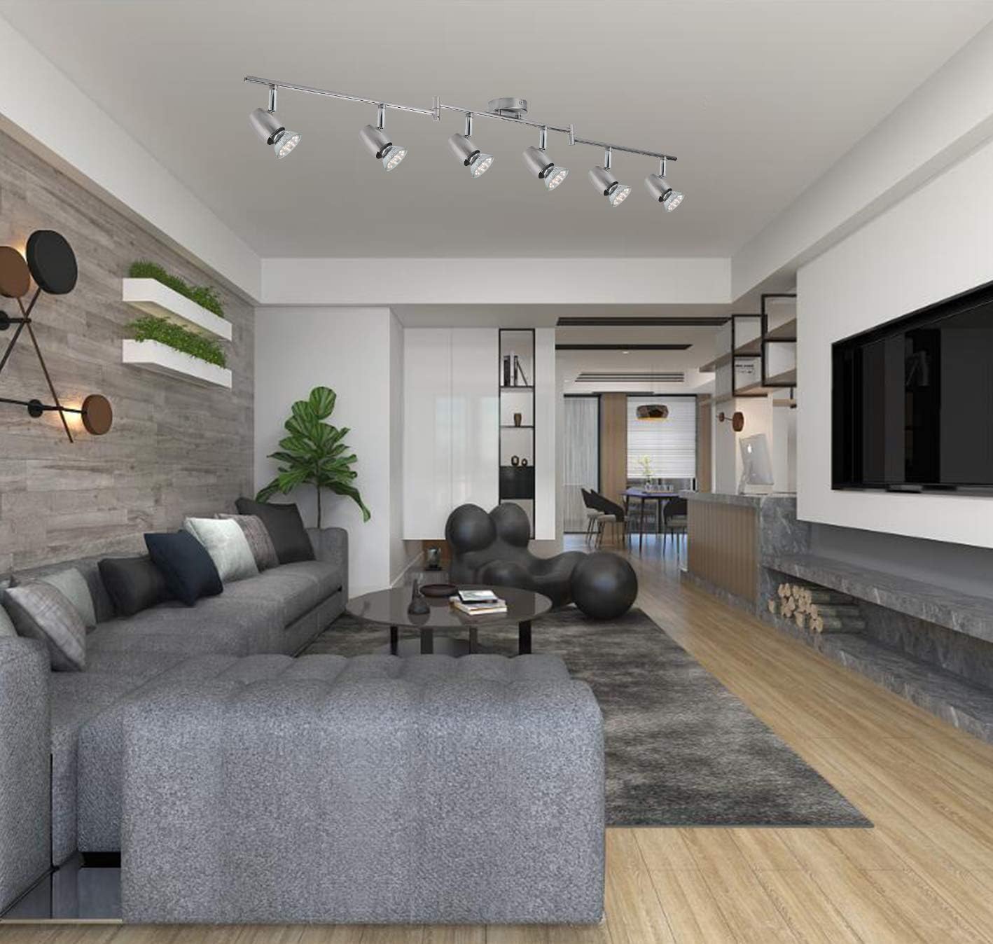 SEESEER LED Ceiling Spots Rotatable, 6 Way Pendant Spotlight Bar, Angle ...