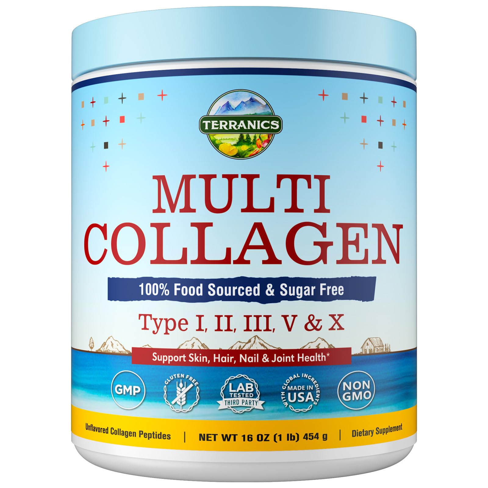 Mua Terranics Multi Collagen Peptides Powder, Type I II III V X ...
