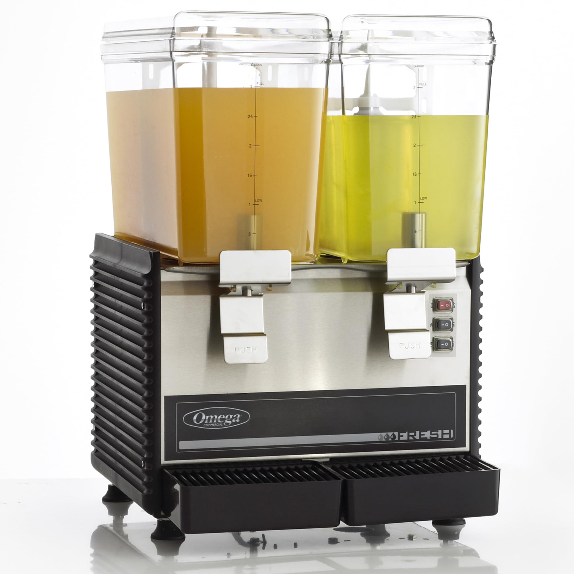 Omega Fresh Double Chamber 3-Gallon Bowl Drink Dispenser, in Black ...