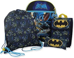 Amazon.com | Batman Boys 16" Backpack 5 piece School Set (One Size ...
