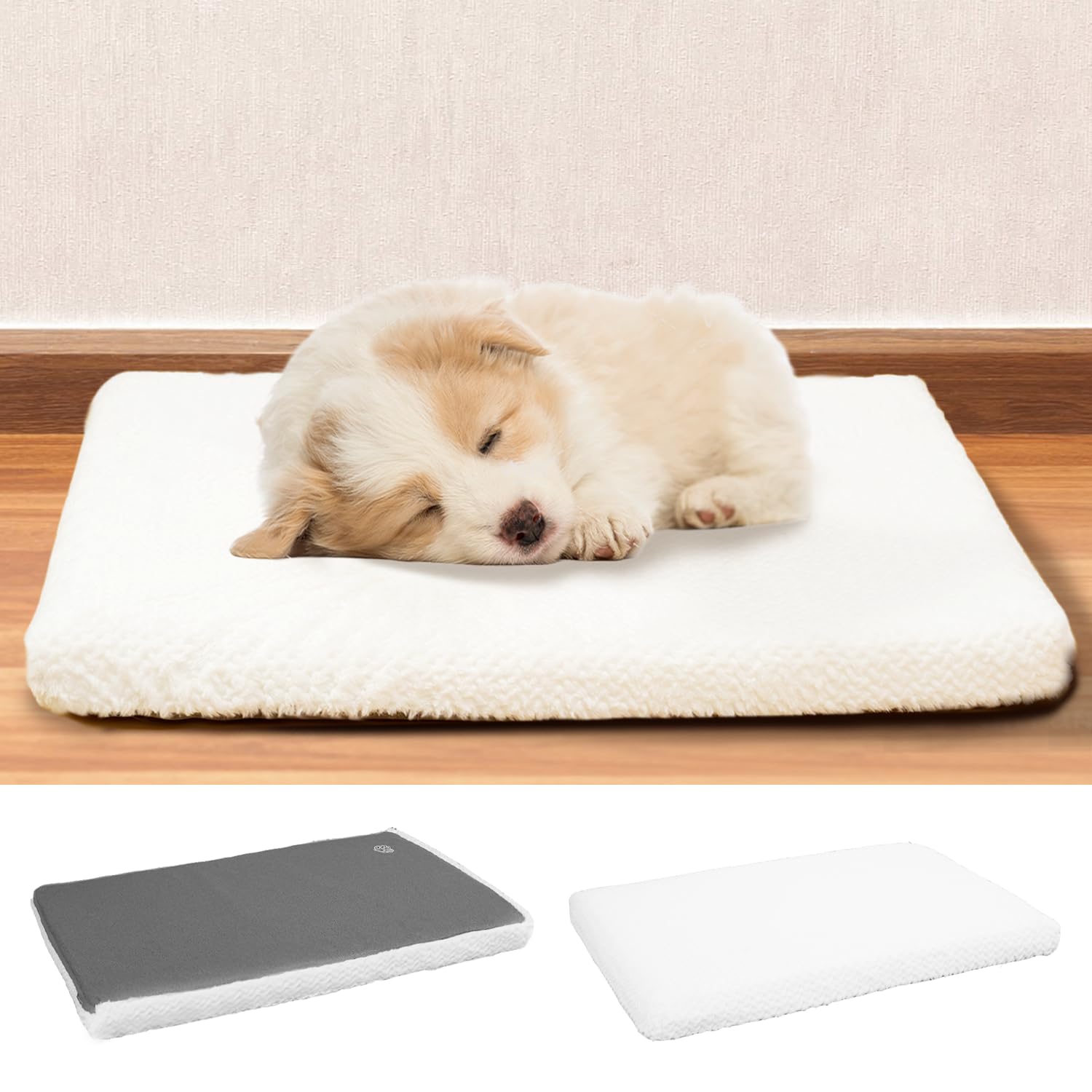 EMPSIGN Dog Bed Crate Pad for Small Dogs, Deluxe Fluffy Plush Machine ...