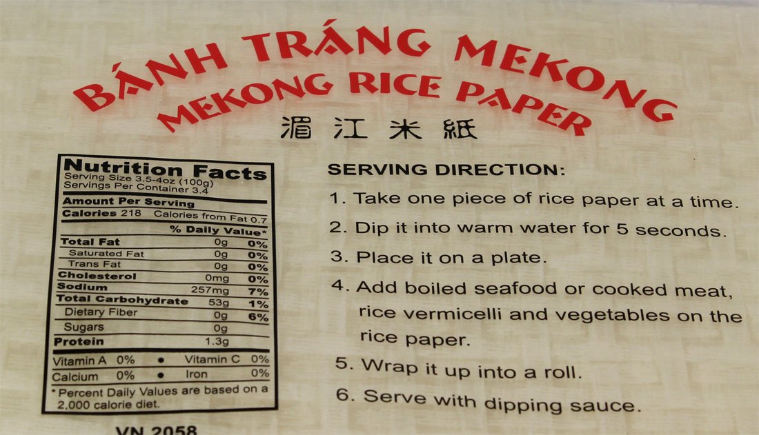 Rice Paper Spring Rolls Calories