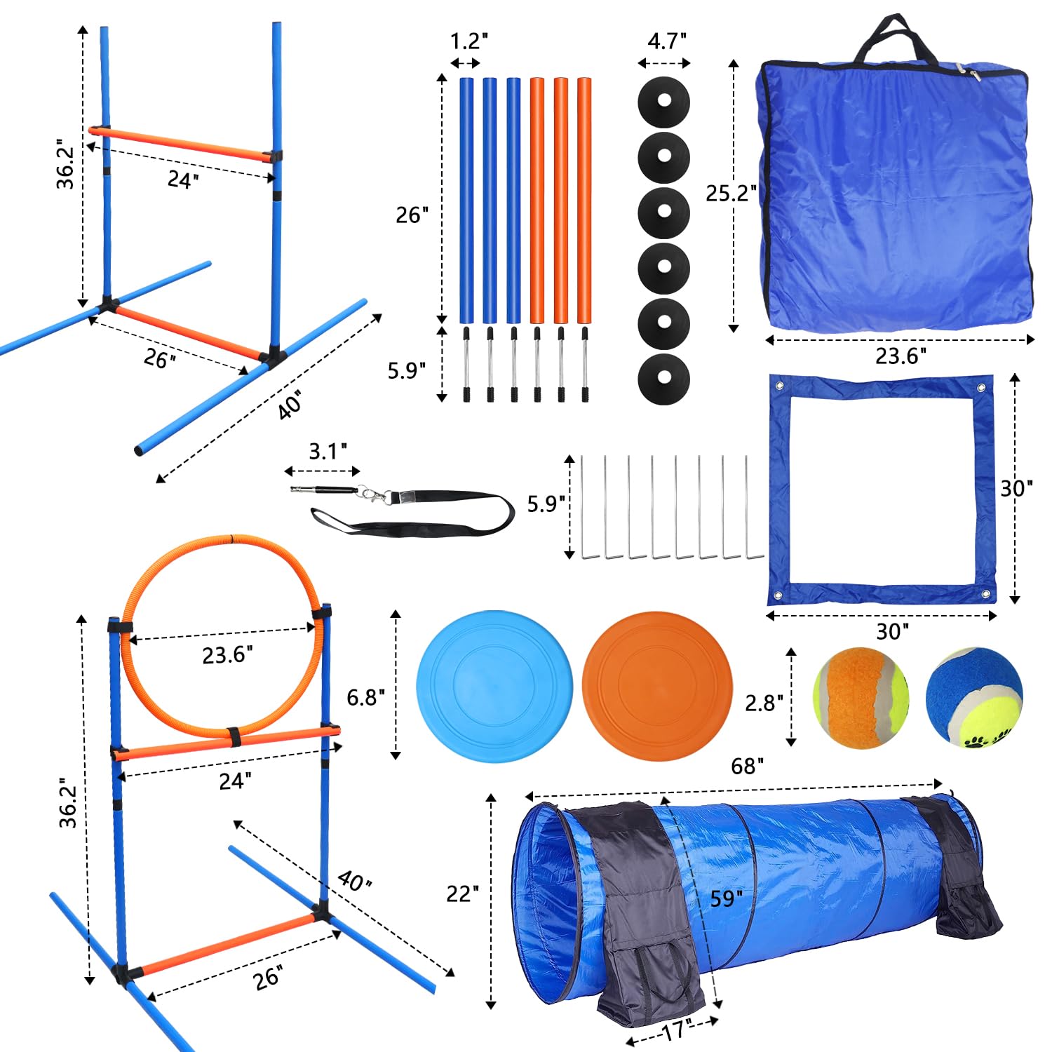 Mua Dog Agility Training Equipment Set Outdoor Indoor, Tire Jump ...