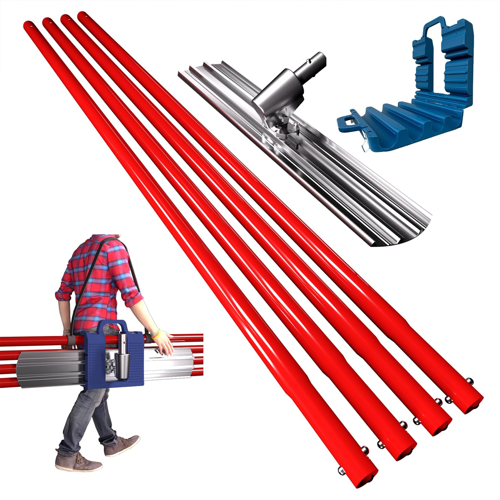 RUPERTOOL Concrete Bull Float Tools Kit, Aluminum Magnesium Alloy Float ...