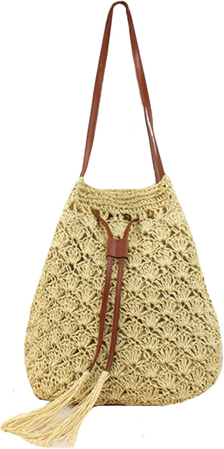Huante Damen modern Quaste Stroh gestrickte Damen Handtasche Handtasche ...