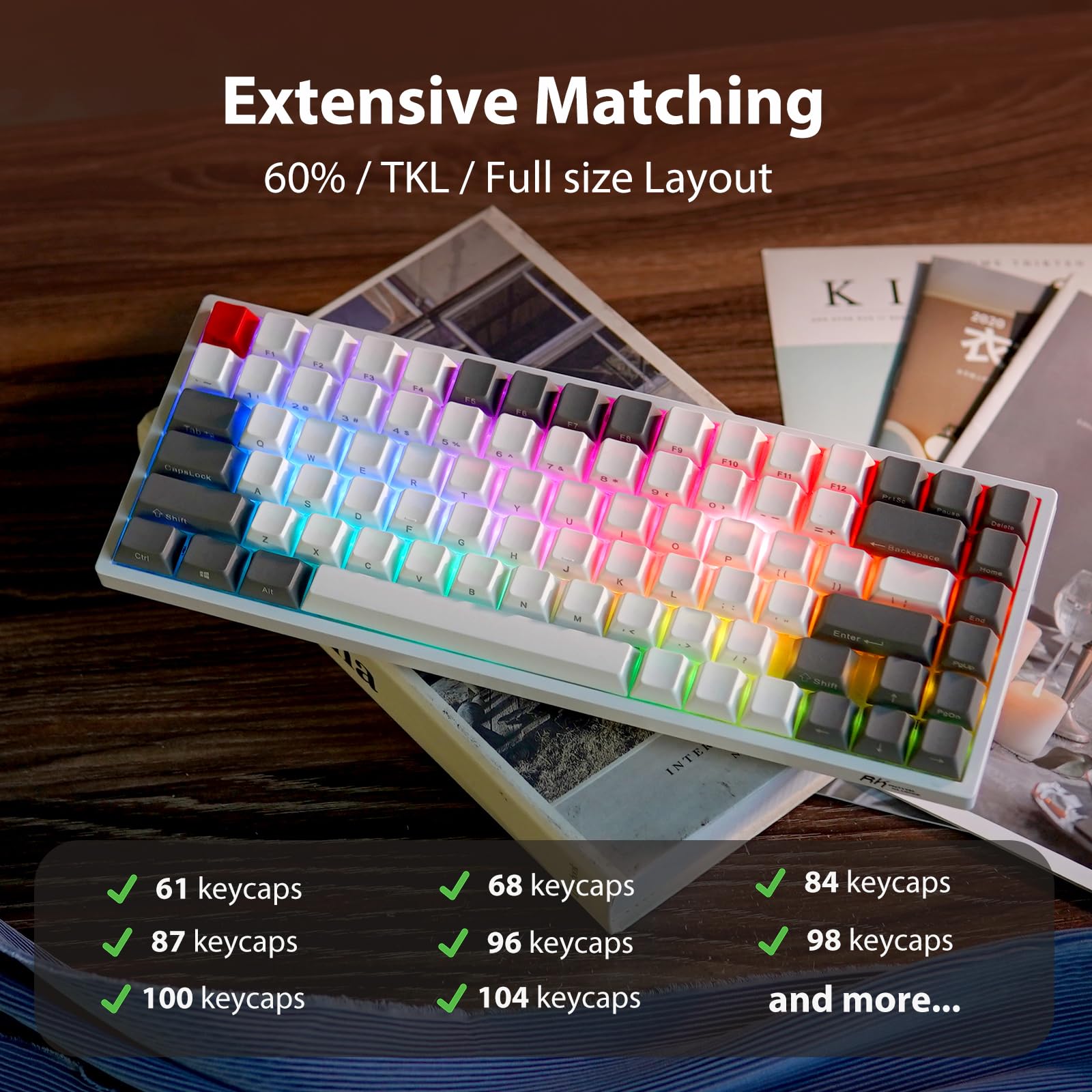 Mua RK ROYAL KLUDGE 115 Classical PBT Side Front Printed Keycaps, OEM ...