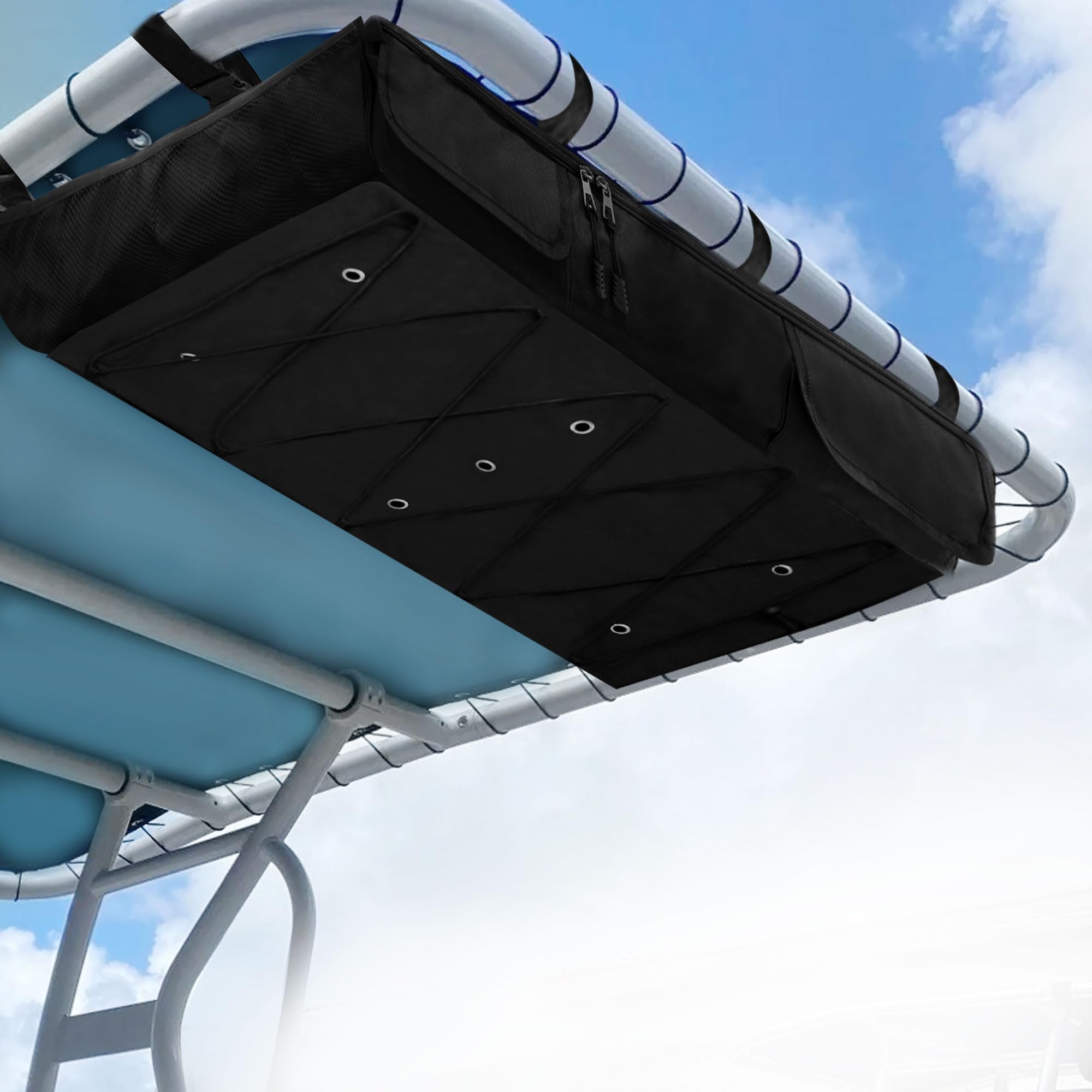 MDSTOP T-Top Storage Bag, Boat Life Jackets Bag Can Secure 4 Fishing ...