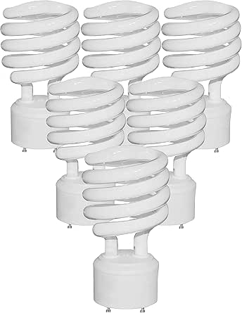 6 Pack - 23-Watt 2 Prong Mini Twist Self-Ballasted CFL Light Bulbs ...