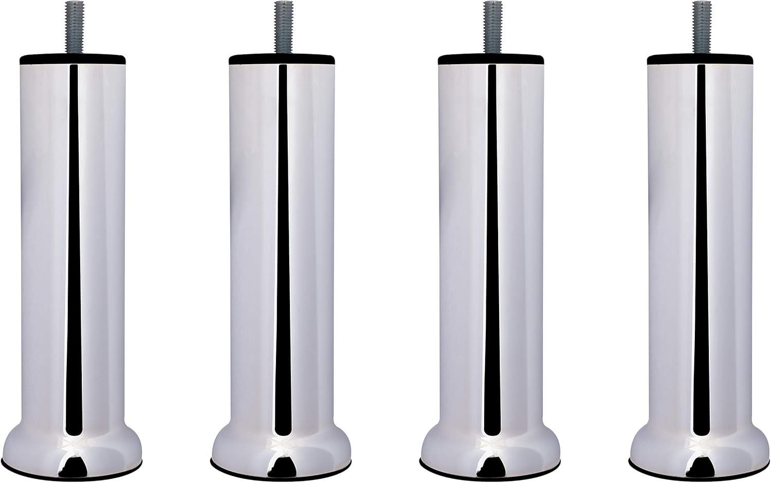 MEGALUXFRANCE 4 Pieds de Lit, Sommier Tapissier Acier Chromé 20 cm avec ...