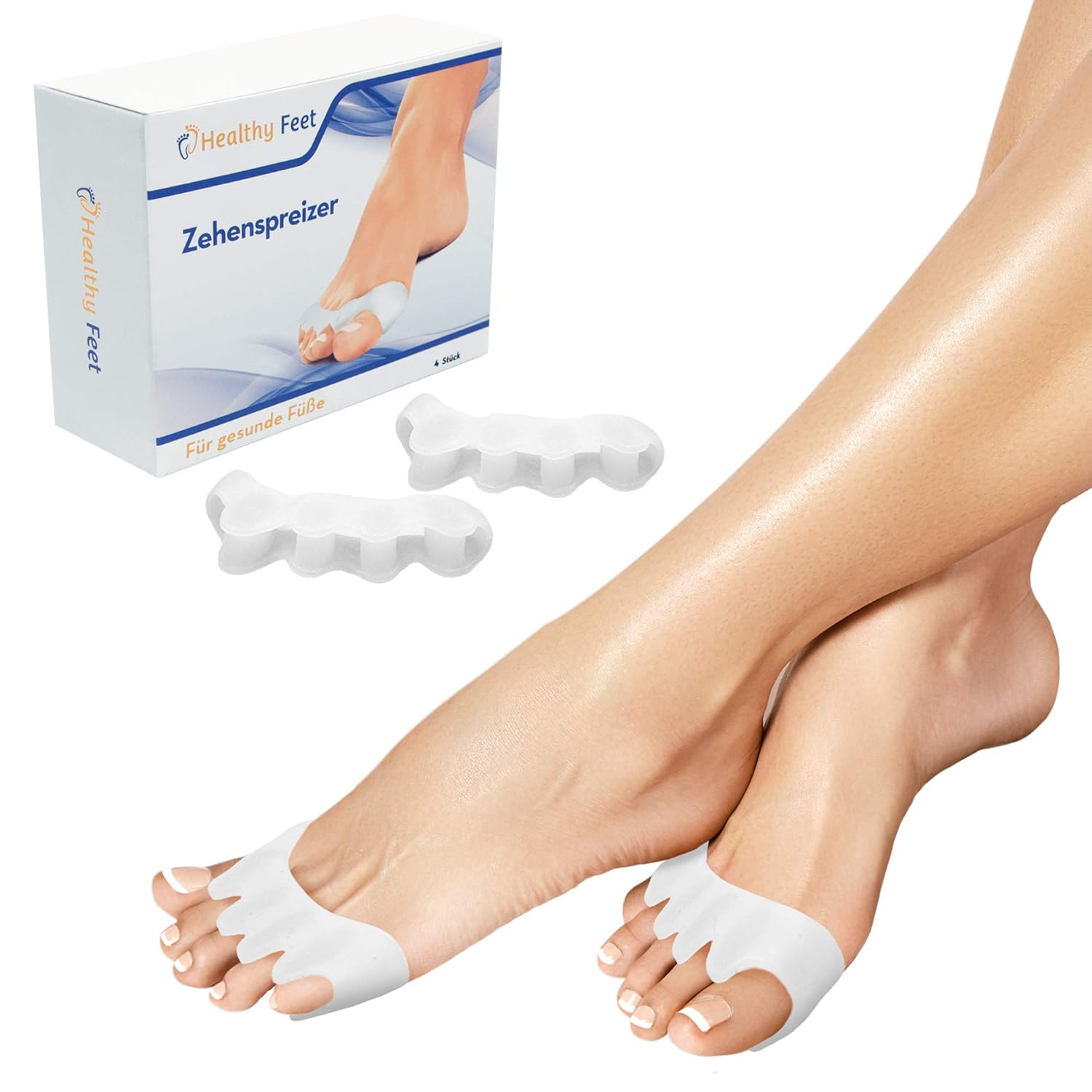 HealthyFeet Zehenspreizer - 4er Set zur komfortablen Hallux Valgus ...