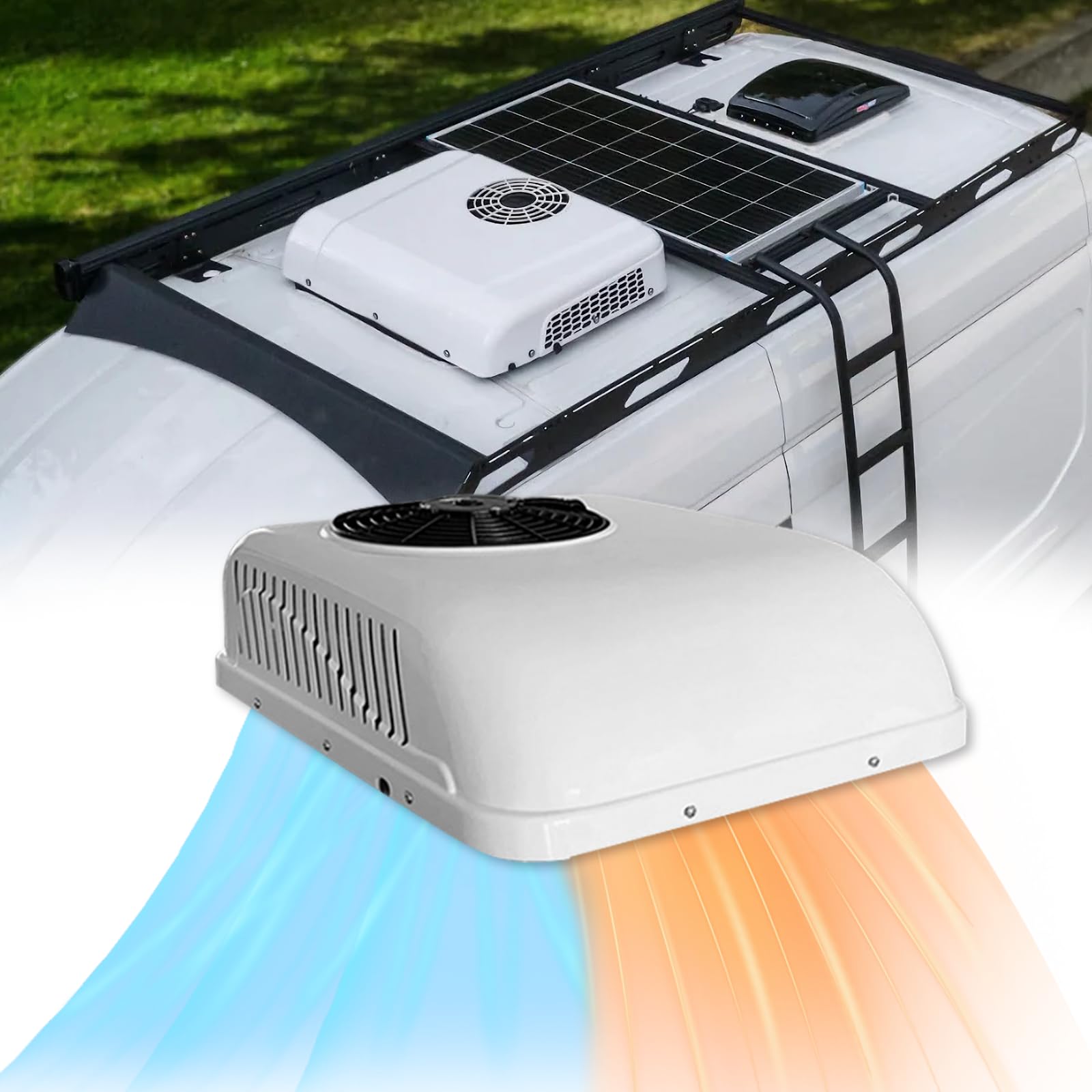 RV Rooftop Air Conditioner w/Heat 24 Volt, Campervan Roof top AC Unit ...