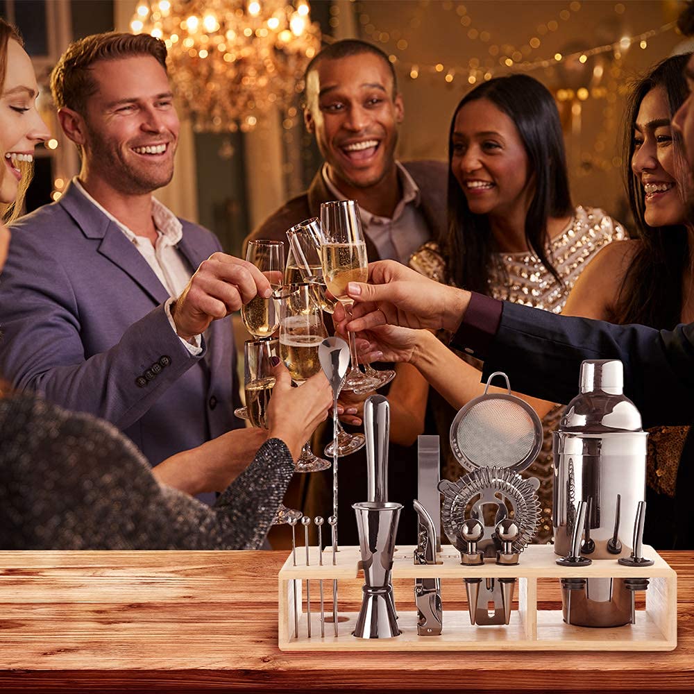 Mua 23-Piece Mixology Bar Kit Cocktail Shaker Set - Bartender Kit with ...