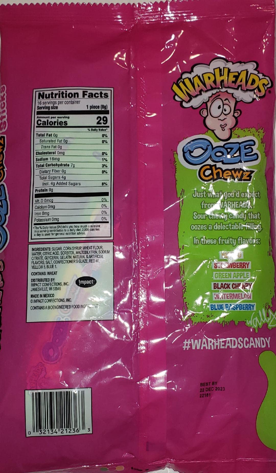Mua Warheads Ooze Chewz Sticks NET WT 4.5oz Sour Chewy Candy Filled ...