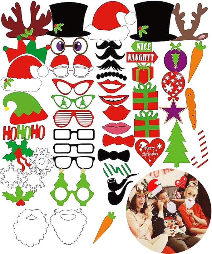 50Pcs Christmas Photo Booth Props Photo Props Photo Booth Accessories 50pcs-christmas-photo-booth-props-photo-props-photo-booth-accessories