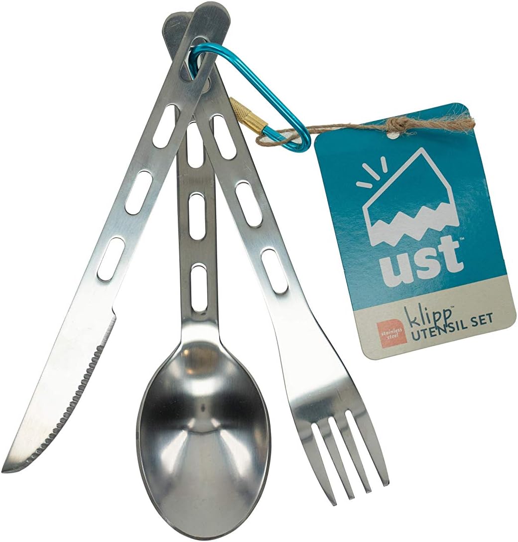 Amazon.com : ust Stainless Steel Utensil Set with Carabiner : Sports ...