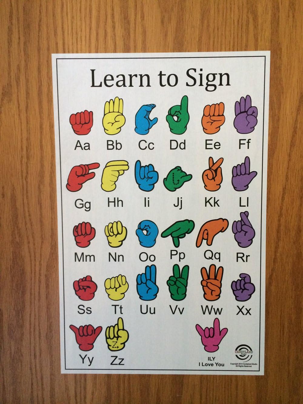 Amazon.com: Wise Owl Resources Large Peel & Stick ASL American Sign ...
