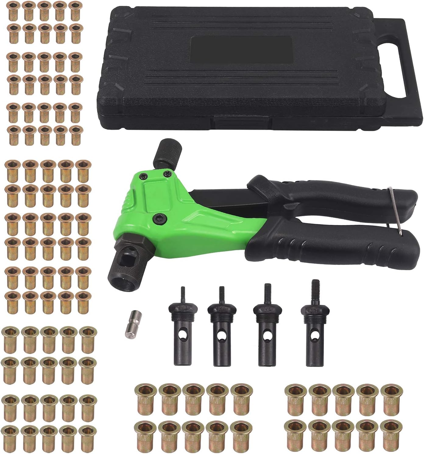 eSynic 8" Hand Rivet Nut Gun,Heavy Duty Hand Riveter Kit Rivet Gun ...
