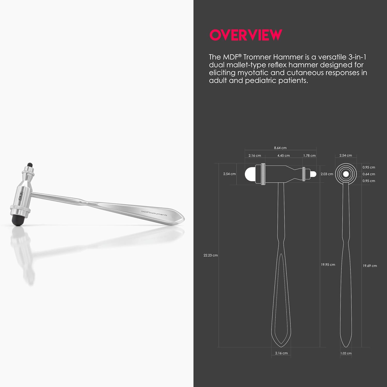 MDF® Tromner Neurological Reflex Hammer with Pointed tip Handle for ...