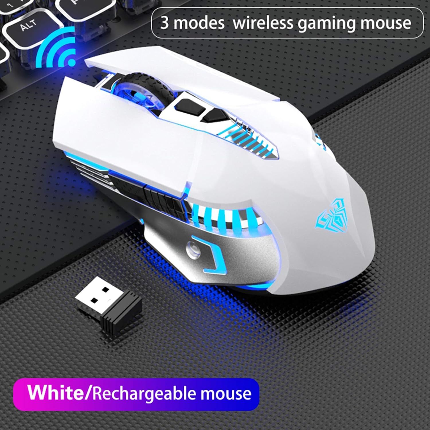 AULA SC200 Wireless Gaming Mouse Rechargeable, Built-in 800 mAh Battery ...