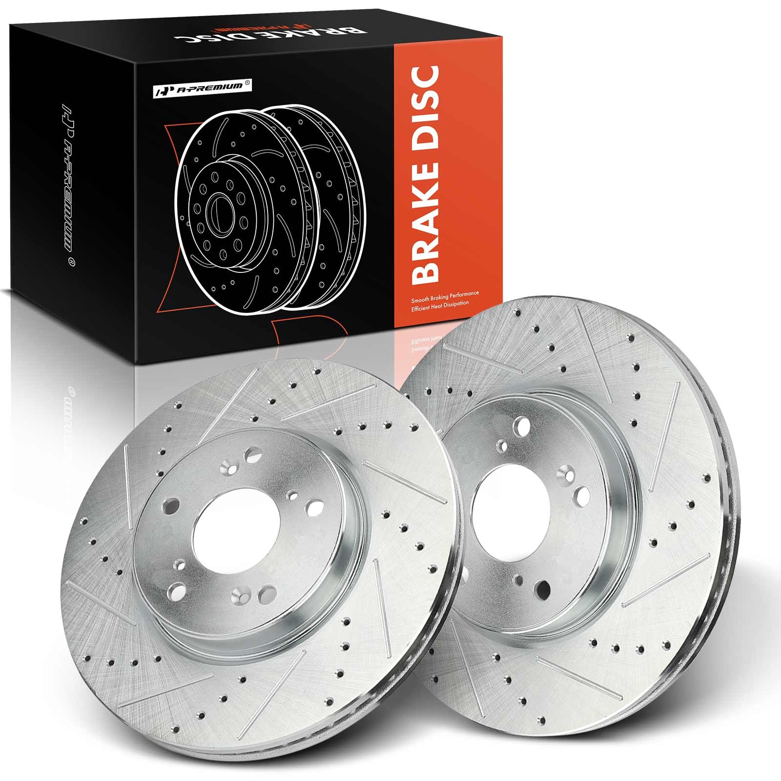 A-Premium 11.53 inch (293mm) Front Drilled and Slotted Disc Brake ...