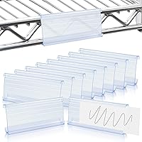 50Packs Wire Shelf Label Holders, Plastic Metro Shelf Tags Label Clips ...