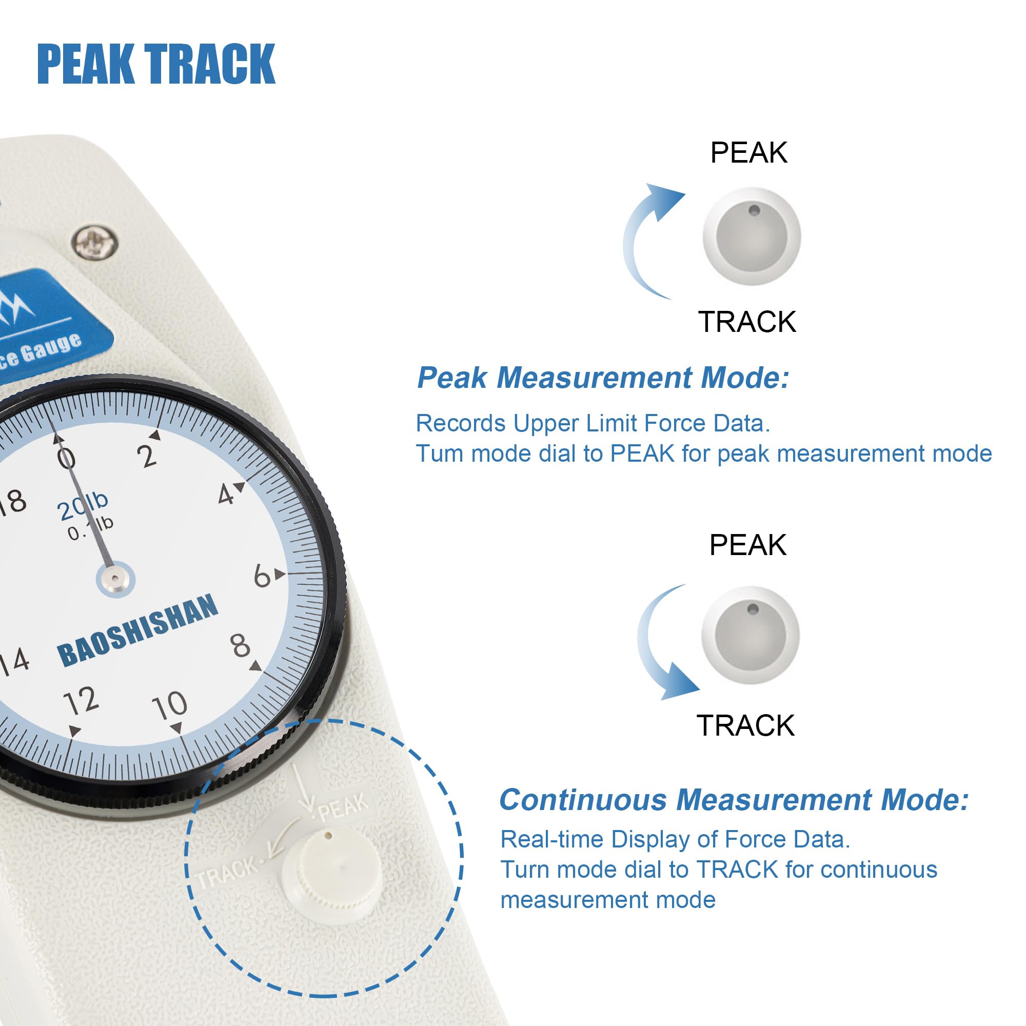 Mua BAOSHISHAN 20lb Push Pull Force Gauge Force Tester Meter with ...