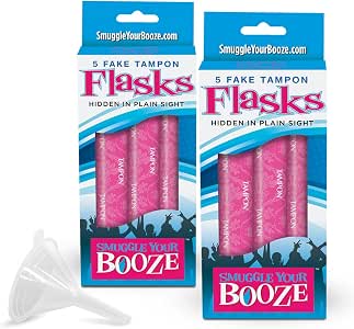 Amazon.com: Smuggle Your Booze Tampon 5-pack Flasks (2 Piece Bundle ...