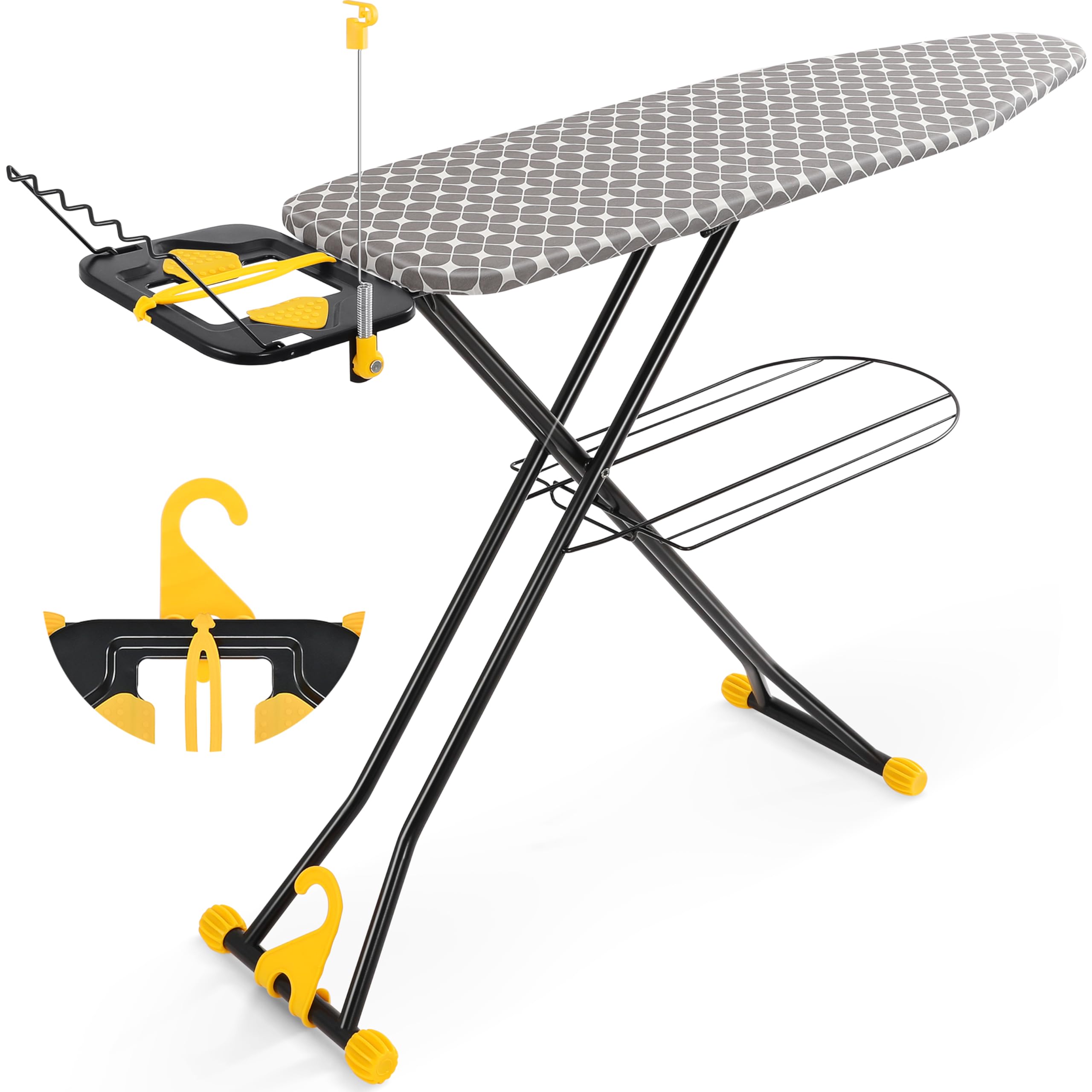 APEXCHASER Ironing Board, Metal Panel Iron Board with Iron Rest, Heat ...