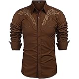 COOFANDY Men's Long Sleeve Embroidered Shirt Slim Fit Casual Button Down Shirts at Amazon Men’s ...